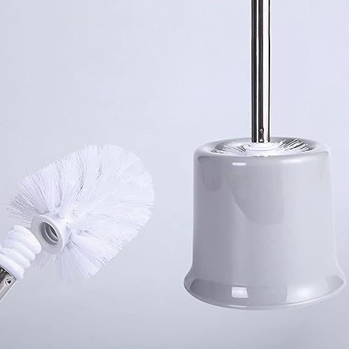 SAAKO Plastic Toilet Brush Lightweight Toilet Bowl Brush Replaceable Brush Head with Clip Toilet Cleaner Brush with Toilet Holder