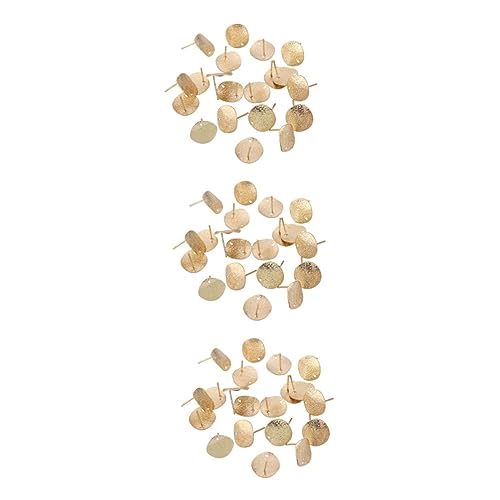 EXCEART 3sets Elegant Alloy Flat Earrings with Holes for Women Small Ear Jewelry Decor in Golden Tone 20pc*3