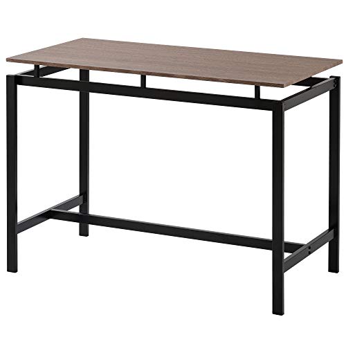WOZNLA Room 5-Piece Industrial Counter Height Dining Set-Rustic Rectangular Table and Chairs for Kitchen-Perfect for Family Dinners and Gatherings, Dark Brown