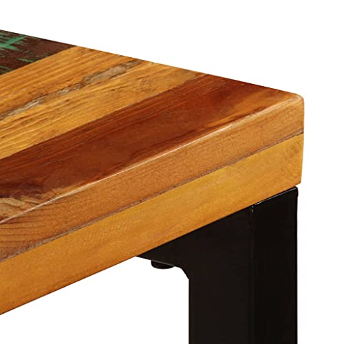 YPWRENH Cocktail Table Snack Table Dining Table 45.3"x21.7"x29.9" Solid Reclaimed Wood and Steel for Dining Room, Kitchen or Living Room