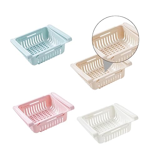 Amosfun 4pcs Storage Rack Fridge Space Saver Drawers Pallet Racking Refrigerator Out Bin Sliding Refrigerator Drawers Refrigerator Containers Pull Out Fridge Drawer Vegetable Pp Fruit Box
