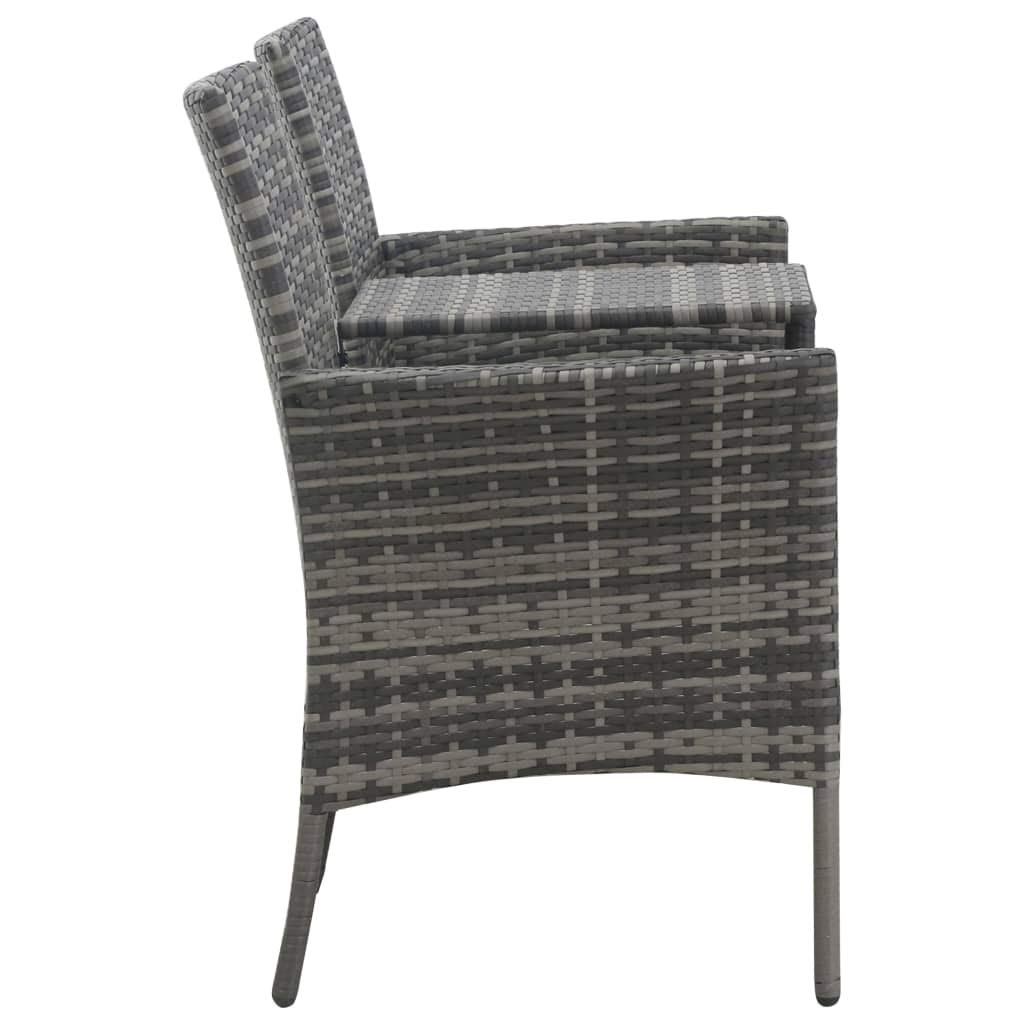AJSEOYBS Patio Furniture Set,Outdoor Furniture,Patio Conversation Sets for Backyard, Porch, Balcony, Poolside,2-Seater Patio Sofa with Tea Table Poly Rattan Anthracite