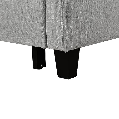 3-in-1 Upholstered Futon Sofa Loveseat Convertible Sleeper Couch Bed ,2-Seaters Sofa & Couch Soft Cushions Love Seat Daybed for Small Space Living Room Napping,Light Gray Queen Size with 2 Pillows