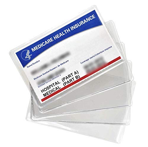 5 New Medicare Card Holders Protector Sleeves Clear 6mil