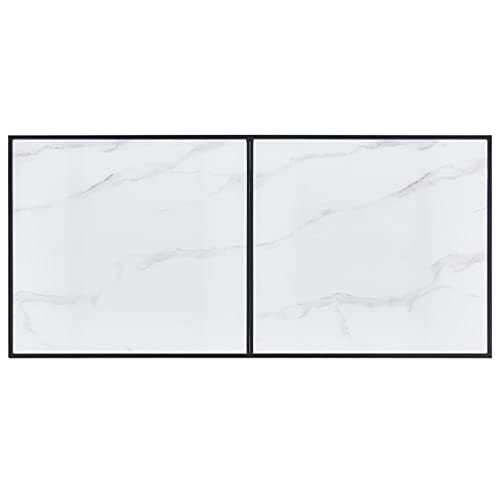 YPWRENH Kitchen End Table Casual Tables Dining Table White 63"x31.5"x29.5" Tempered Glass for Dining Room, Kitchen or Living Room