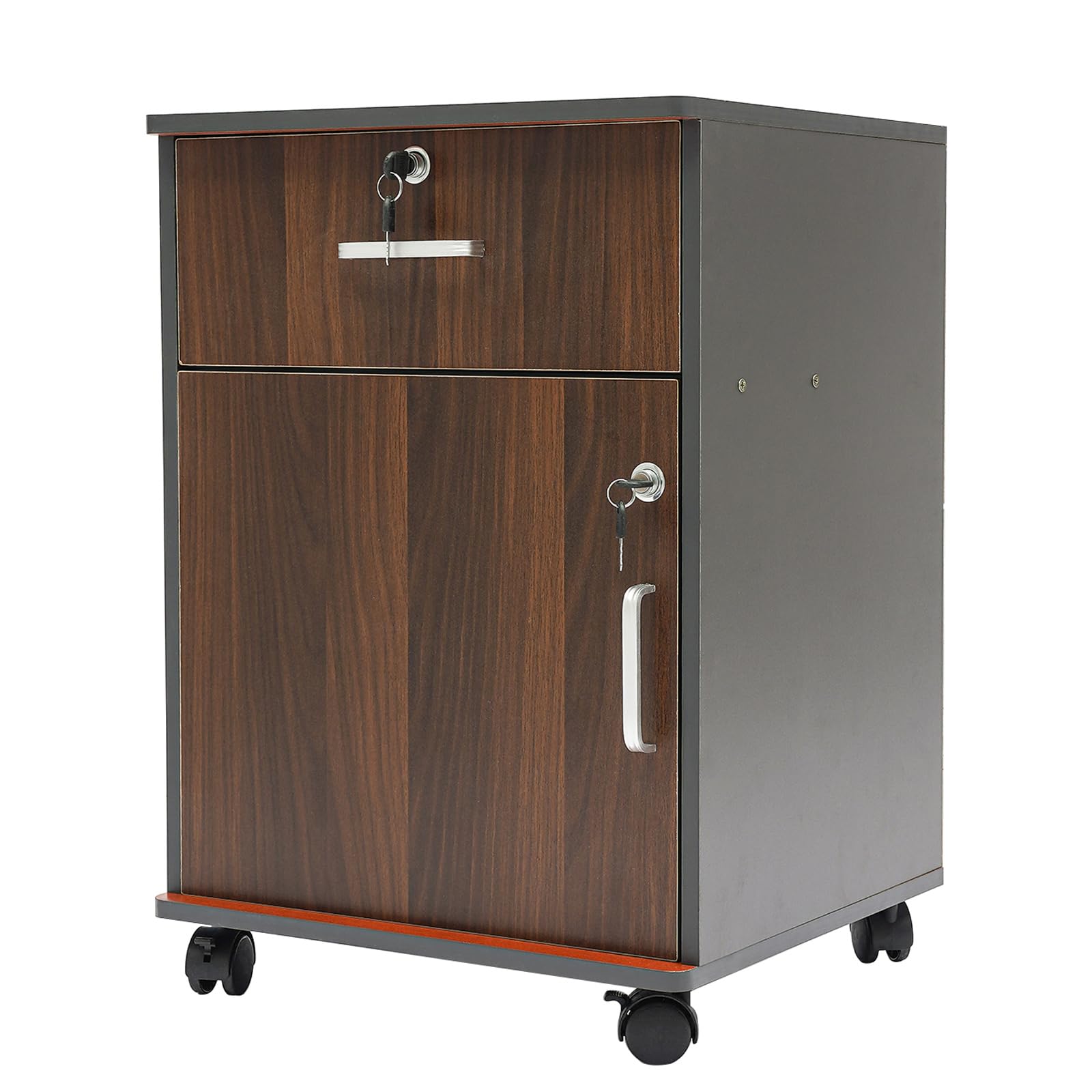 1-Drawer File Cabinet, Home Printer Stands, Office Vertical Files, Mobile File Cabinet,Metal File Cabinets with Lock,Vertical Filing Organization Storage Cabinets,Rolling Printer Stand with Cabinet