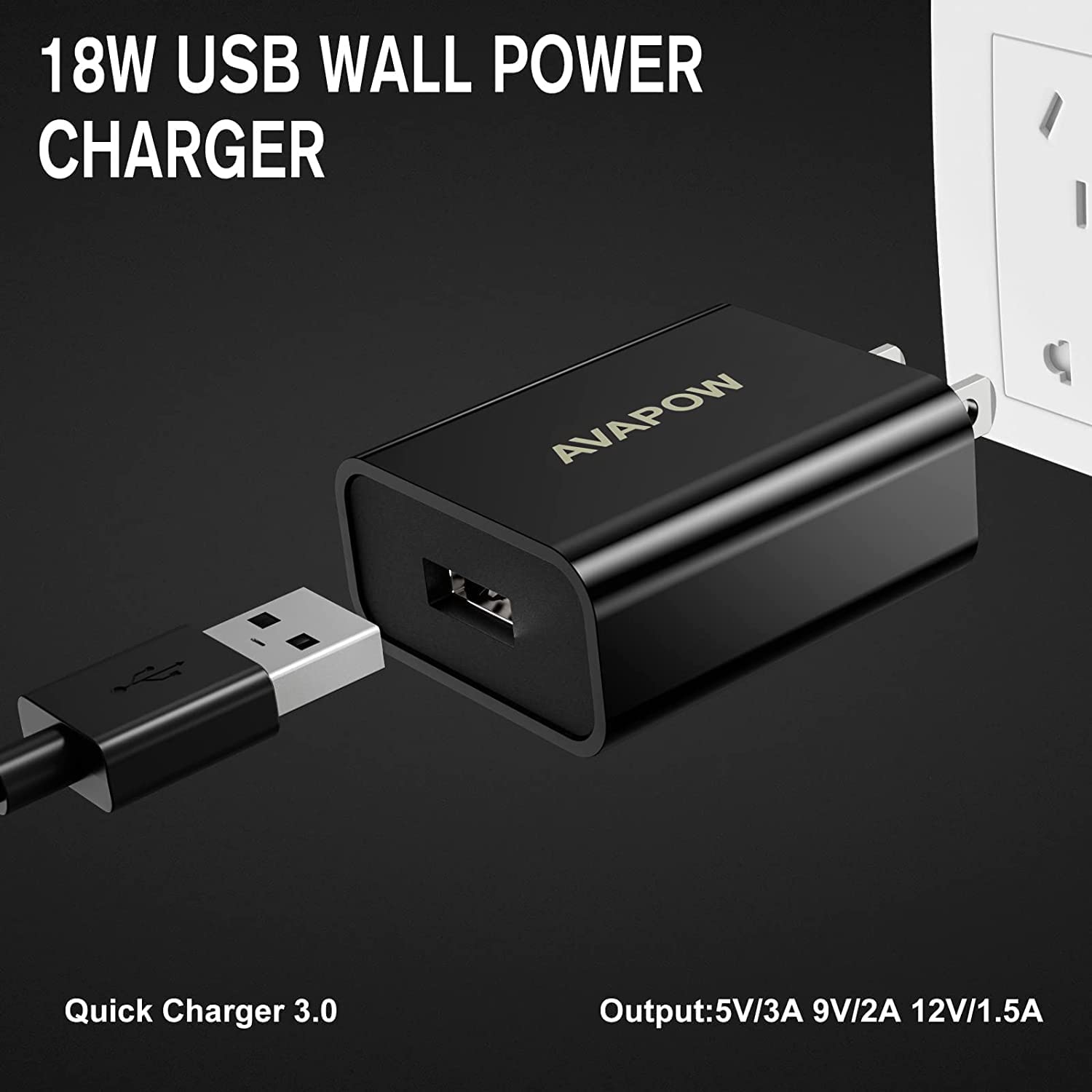 AVAPOW A07 Jump Starter 1500A with AVAPOW Wall Charger 18w for Jump Starter Charging or Phone Charging
