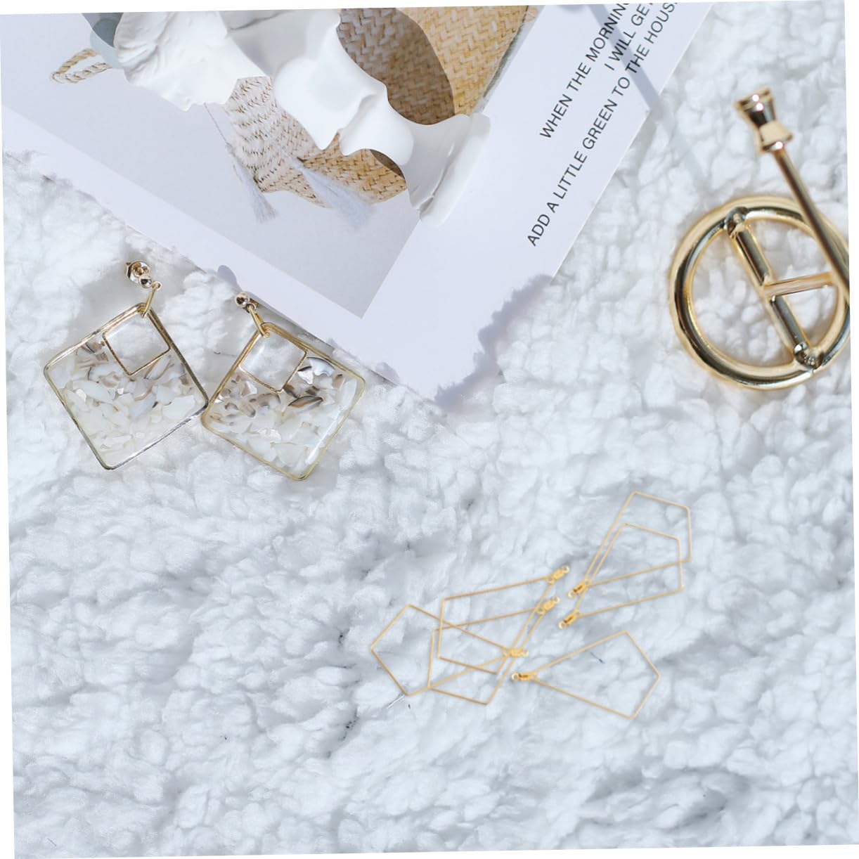 SEWOART Jewelry Making Earring Components 50pcs Stainless Steel Earring with Geometric Beading
