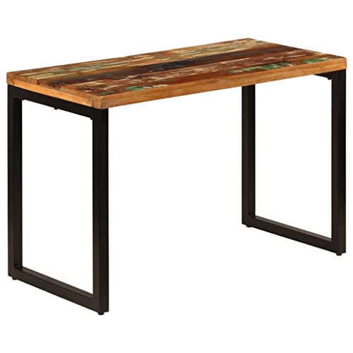 YPWRENH Cocktail Table Snack Table Dining Table 45.3"x21.7"x29.9" Solid Reclaimed Wood and Steel for Dining Room, Kitchen or Living Room