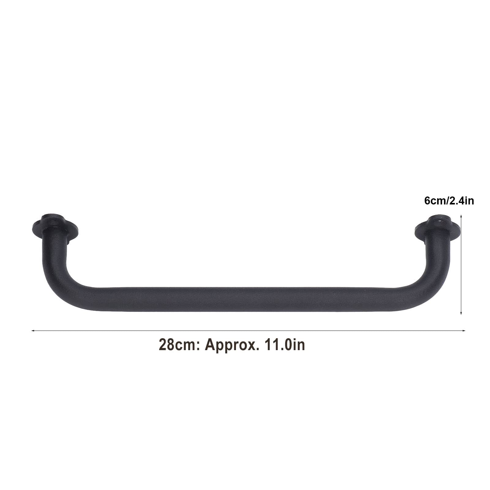 Tyenaza Barn Door Handle, Black Carbon Steel Interior Wooden Door Matte Handle for Wooden Gate Shed Cabinet Door