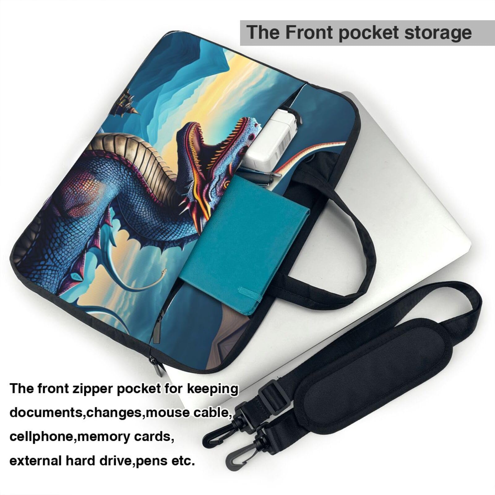 HYTTER Laptop Bag - Portable, Stylish, And Durable - Ideal For Both Men And Women Roaring Dragon 14 Inch