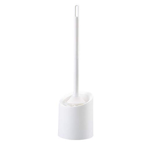 Floor Standing/Mounted Wall Toilet Brush,Deep Cleaner Bathroom Toilet Brush and Quick Drying Holder Set,for Home Hotel-White