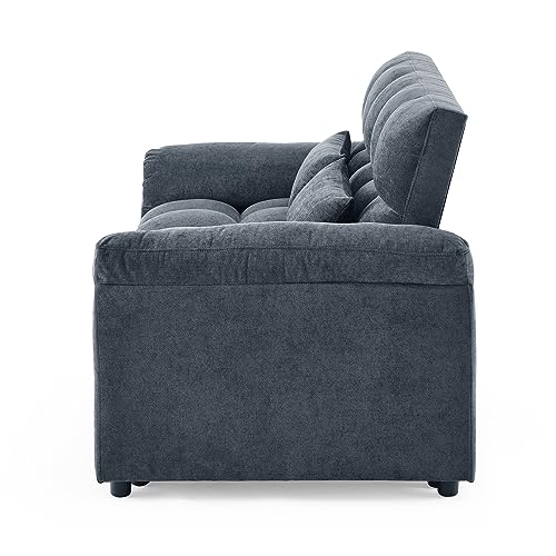 ERYE 3-in-1 Loveseat Futon Sofa Convertible Twin Bed,Love Seat W/Pull Out Sleeper Couch Bed & Reclining Backrest for RV Office Small Space Living Room Furniture Sets