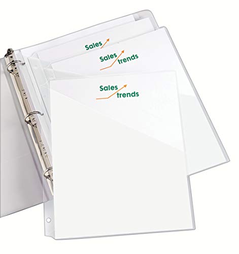 Avery Binder Pockets, Clear, 8.5" x 11", Acid-Free, Durable, 5 Pockets, 3 Packs (75296)