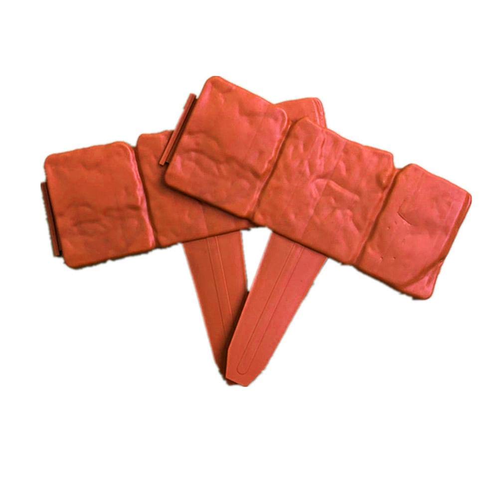 20 Pcs Plastic Garden Edging, Fence Imitation Stone, Garden Fence β Folding Mosaic Garden Fence Gray (Orange)