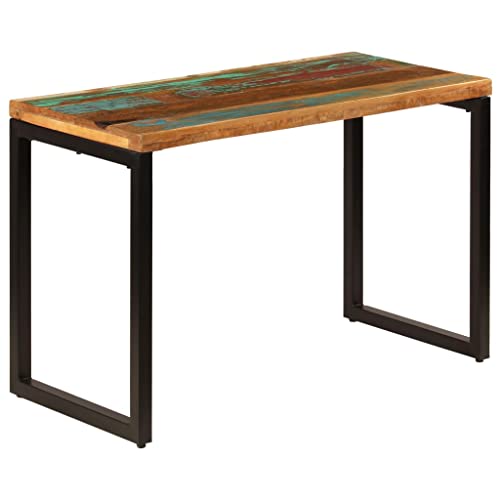 YPWRENH Cocktail Table Snack Table Dining Table 45.3"x21.7"x29.9" Solid Reclaimed Wood and Steel for Dining Room, Kitchen or Living Room