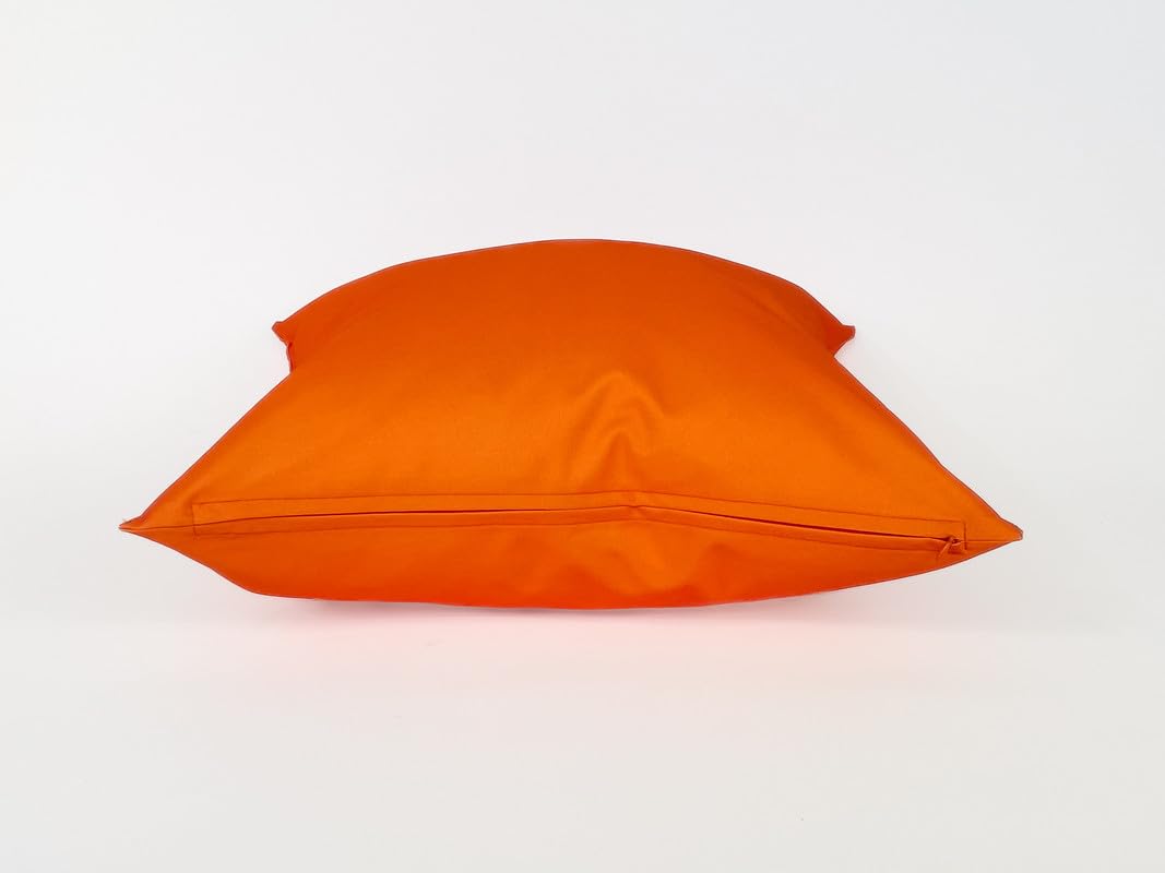 Ensperta Pack of 2 Outdoor 20''x20'' Solid Waterproof Orange Throw Pillow Covers Decorative Square Patio Pillows for Patio Furniture