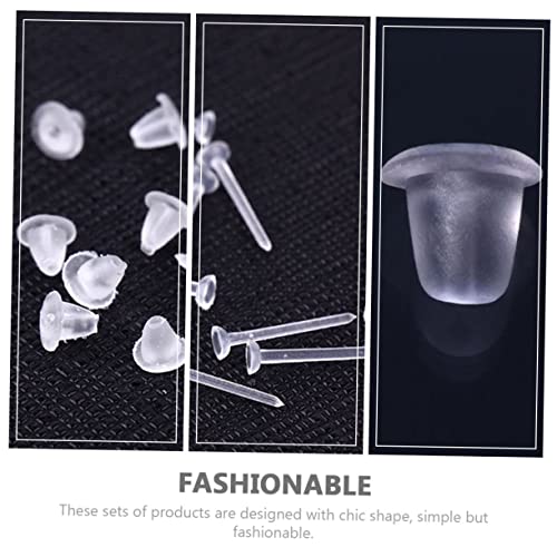 SEWACC 100 Pairs Plastic Earring Backs Locking Plugs Stoppers DIY Earring Accessories for Jewelry Making