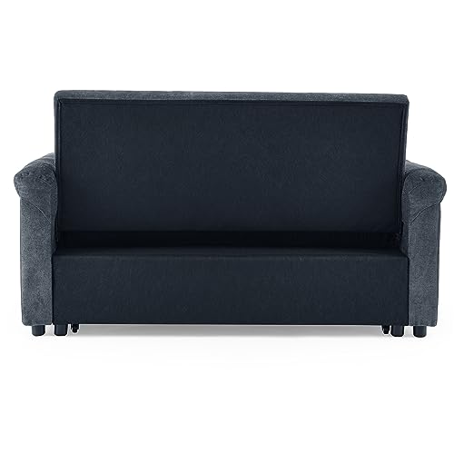 ERYE 3-in-1 Loveseat Futon Sofa Convertible Twin Bed,Love Seat W/Pull Out Sleeper Couch Bed & Reclining Backrest for RV Office Small Space Living Room Furniture Sets