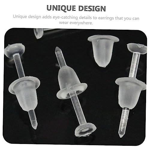 SEWACC 100 Pairs Plastic Earring Backs Locking Plugs Stoppers DIY Earring Accessories for Jewelry Making