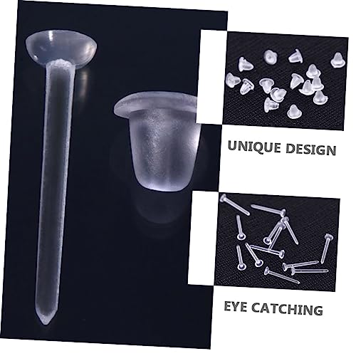SEWACC 100 Pairs Plastic Earring Backs Locking Plugs Stoppers DIY Earring Accessories for Jewelry Making