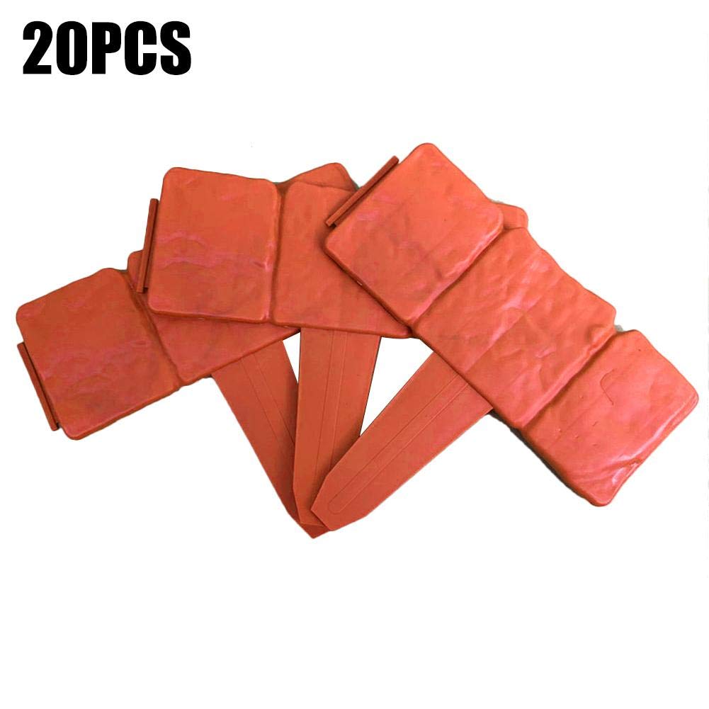 20 Pcs Plastic Garden Edging, Fence Imitation Stone, Garden Fence β Folding Mosaic Garden Fence Gray (Orange)
