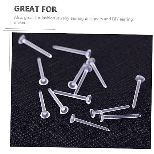 SEWACC 100 Pairs Plastic Earring Backs Locking Plugs Stoppers DIY Earring Accessories for Jewelry Making