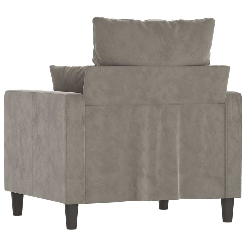WHOPBXGAD Sofa Chair,Living Room Sofas, upholstered Sofas for Living Rooms, bedrooms, Offices and Apartments,Light Gray 23.6" Velvet