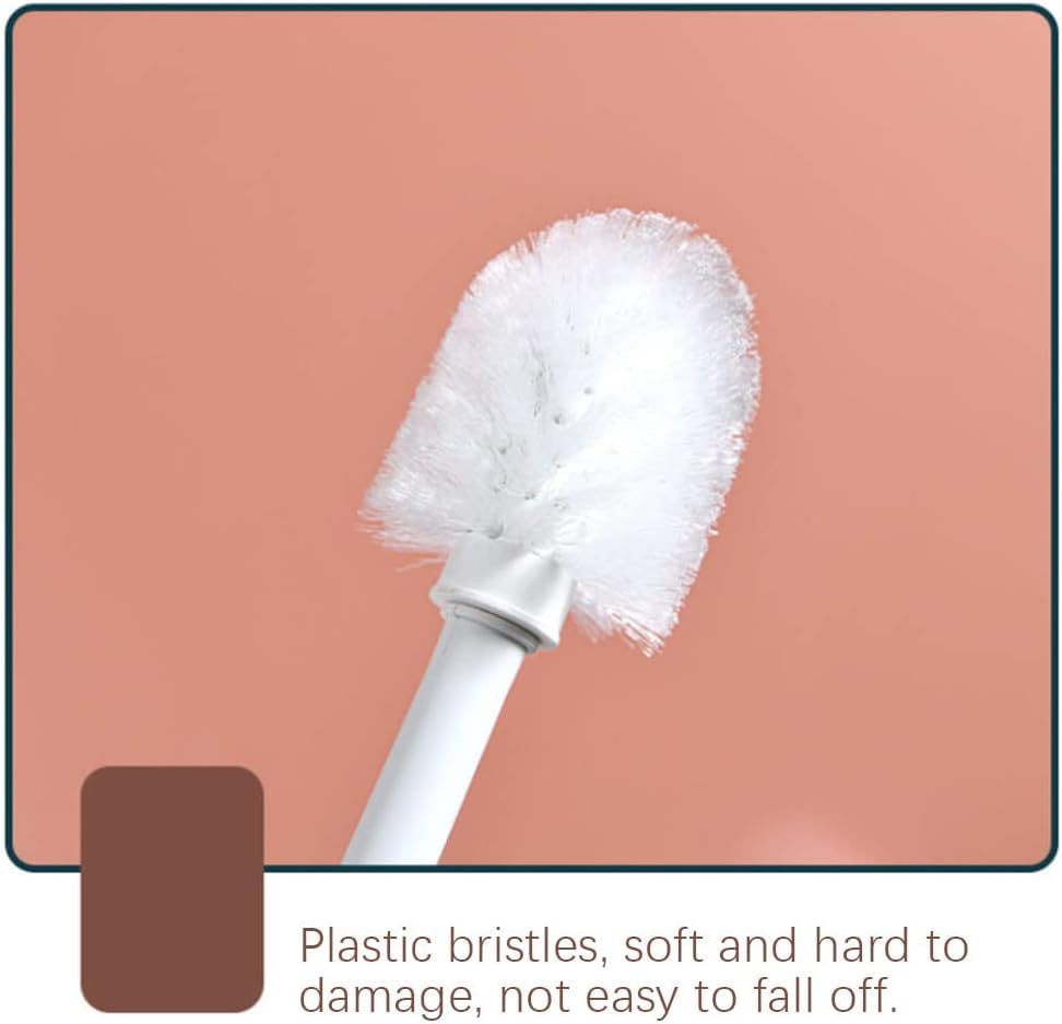 SAAKO Toilet Brush and Holder with Lid Set Plastic Wall Mount Toilet Cleaner Brush Compact Removable Toilet Bowl Brush