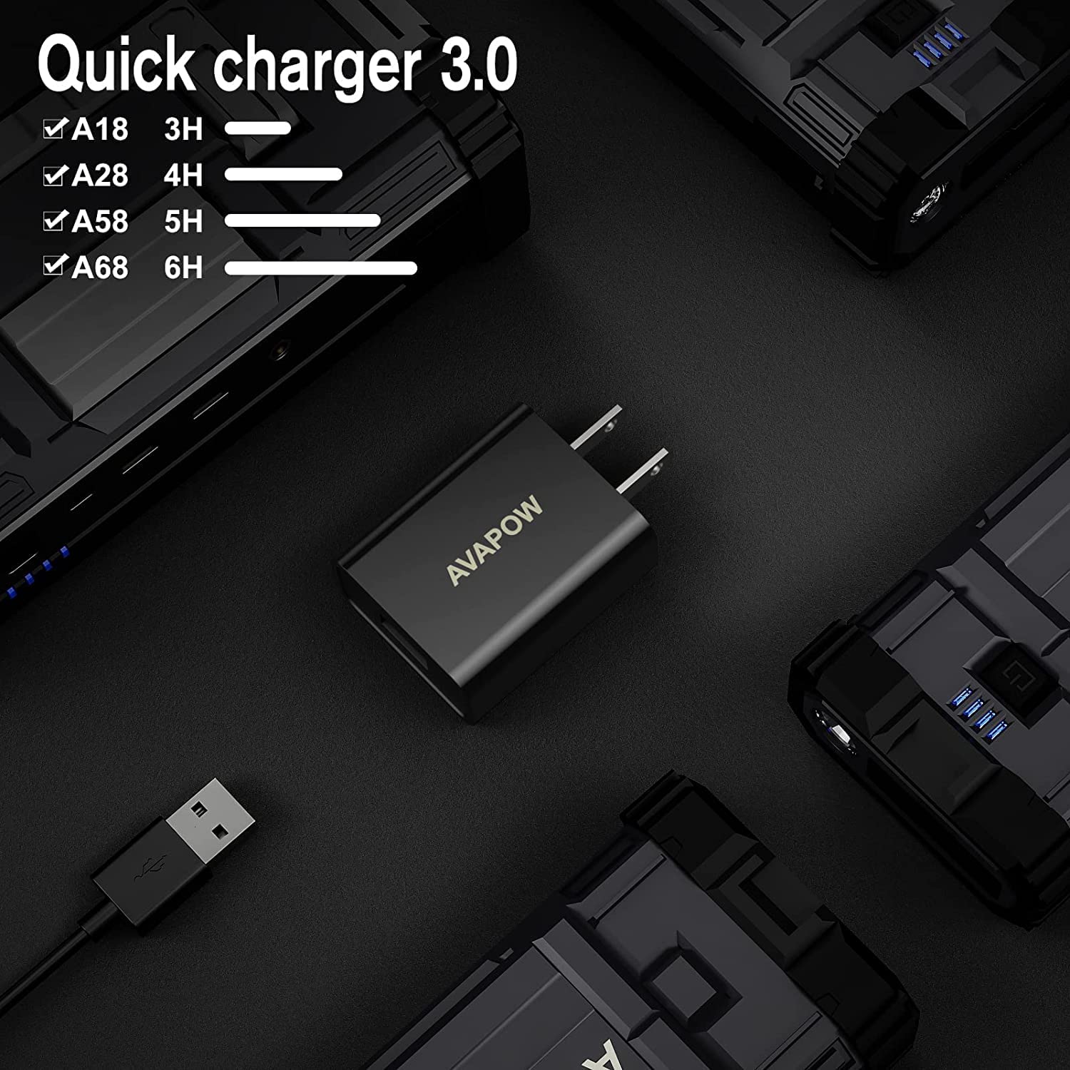 AVAPOW A07 Jump Starter 1500A with AVAPOW Wall Charger 18w for Jump Starter Charging or Phone Charging