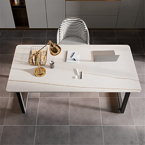 sgzyl Rock Slab Computer Desk Desk Gaming Table Large Desk Writing Desk Meeting Negotiation Table (Color : D, Size : 120 * 60 * 75CM)