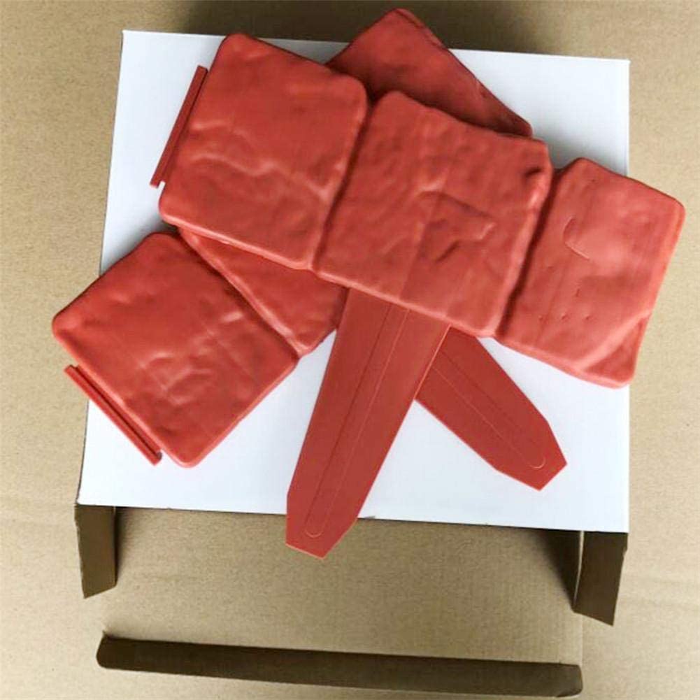 20 Pcs Plastic Garden Edging, Fence Imitation Stone, Garden Fence β Folding Mosaic Garden Fence Gray (Orange)