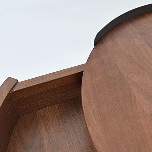 GRFIT Nightstand Nightstand Round Bedside Table Ideal for Any Room Side Tables Living Room, Side Tables Bedroom, End Table with 1 Drawer and 4 Black Legs Accent Table End Table (Color : 1)