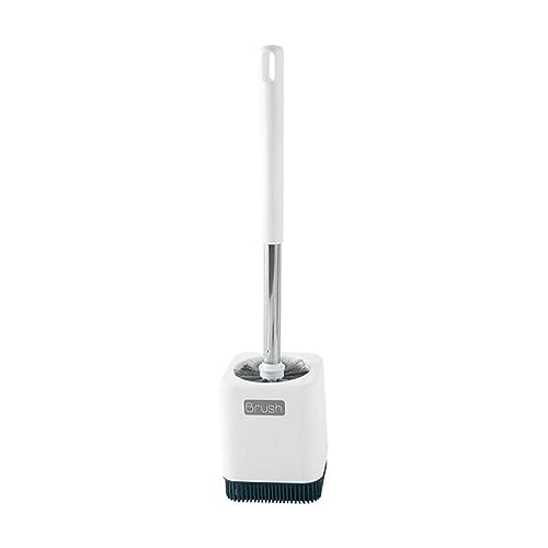 SAAKO Plastic Toilet Brush Wall Mounted Toilet Bowl Brush and Holder Set Home Modern Toilet Cleaner Brush for Bathroom Cleaning