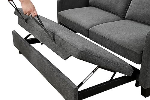 FANYE Loveseat Sofa with Pull Out Sleeper Couch Bed,2 Seater Sofa & Couch W/Adjustable Backrest and Pillows for Home Apartment Office Living Room Furniture Sets