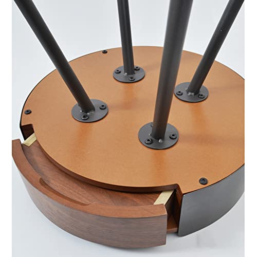 GRFIT Nightstand Nightstand Round Bedside Table Ideal for Any Room Side Tables Living Room, Side Tables Bedroom, End Table with 1 Drawer and 4 Black Legs Accent Table End Table (Color : 1)