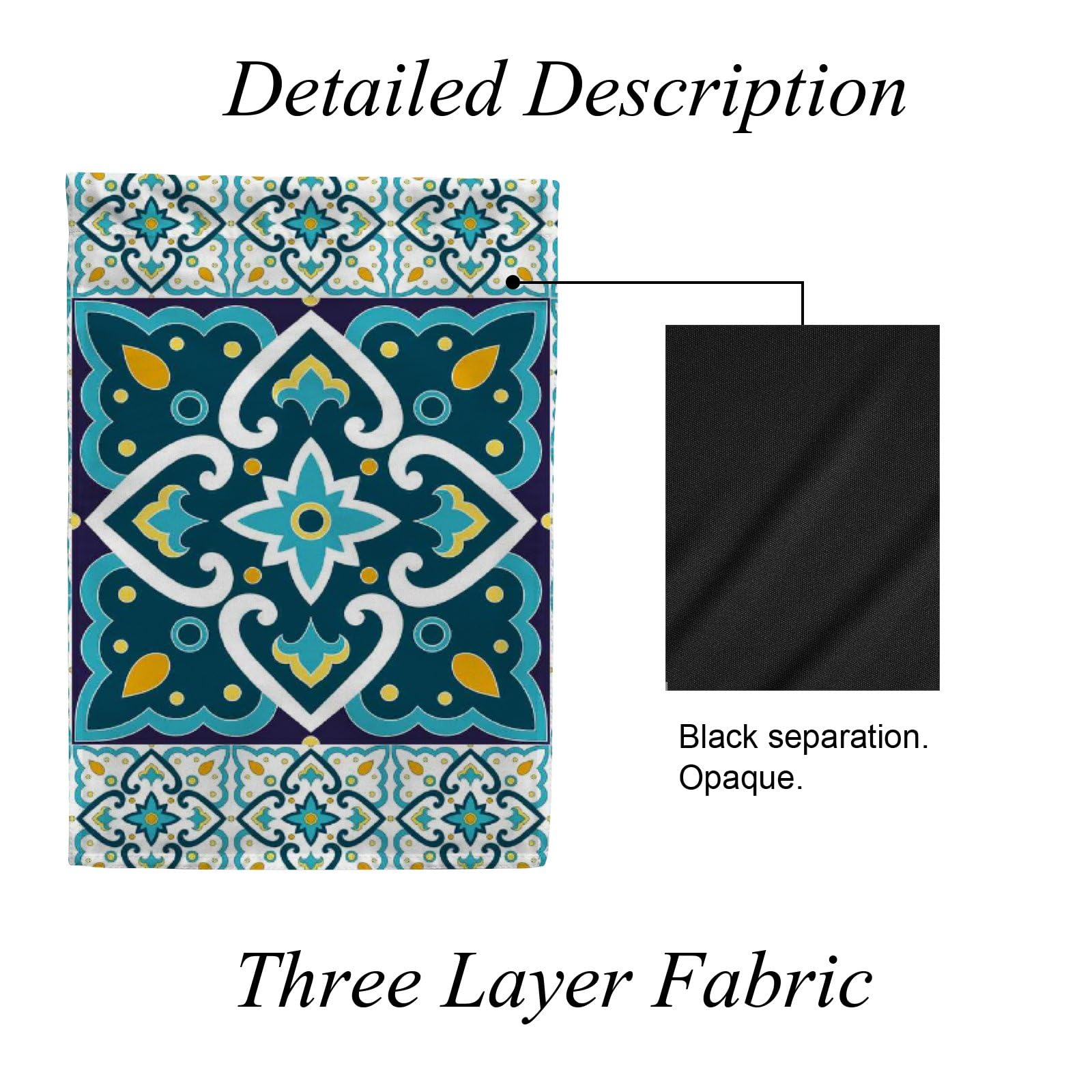 Spanish Tile Garden Flags Polyester Fabric Vertical Double Sided Printing Outdoor Welcome Banner Flag UV Protector Decoration for Home Yard Patio Lawn 12x18in