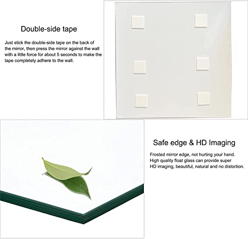 OBIOZZ Bedroom Floor Standing Mirror Full Length Mirror Tiles 11.5 Inch X 4Pcs Frameless Real Wall Mirror Set Make, Perfect for Your Bedroom, Cloakroom, Entry