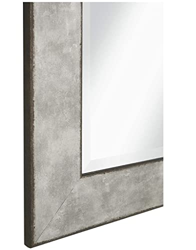 OBIOZZ Floor Mirror, Full Body Mirror Full Length Mirror Standing Rustic Wall Mirror Floor Leaning Standing Large Full Length Beveled Glass Gray Dressing Mirror for Bedroom Living Room