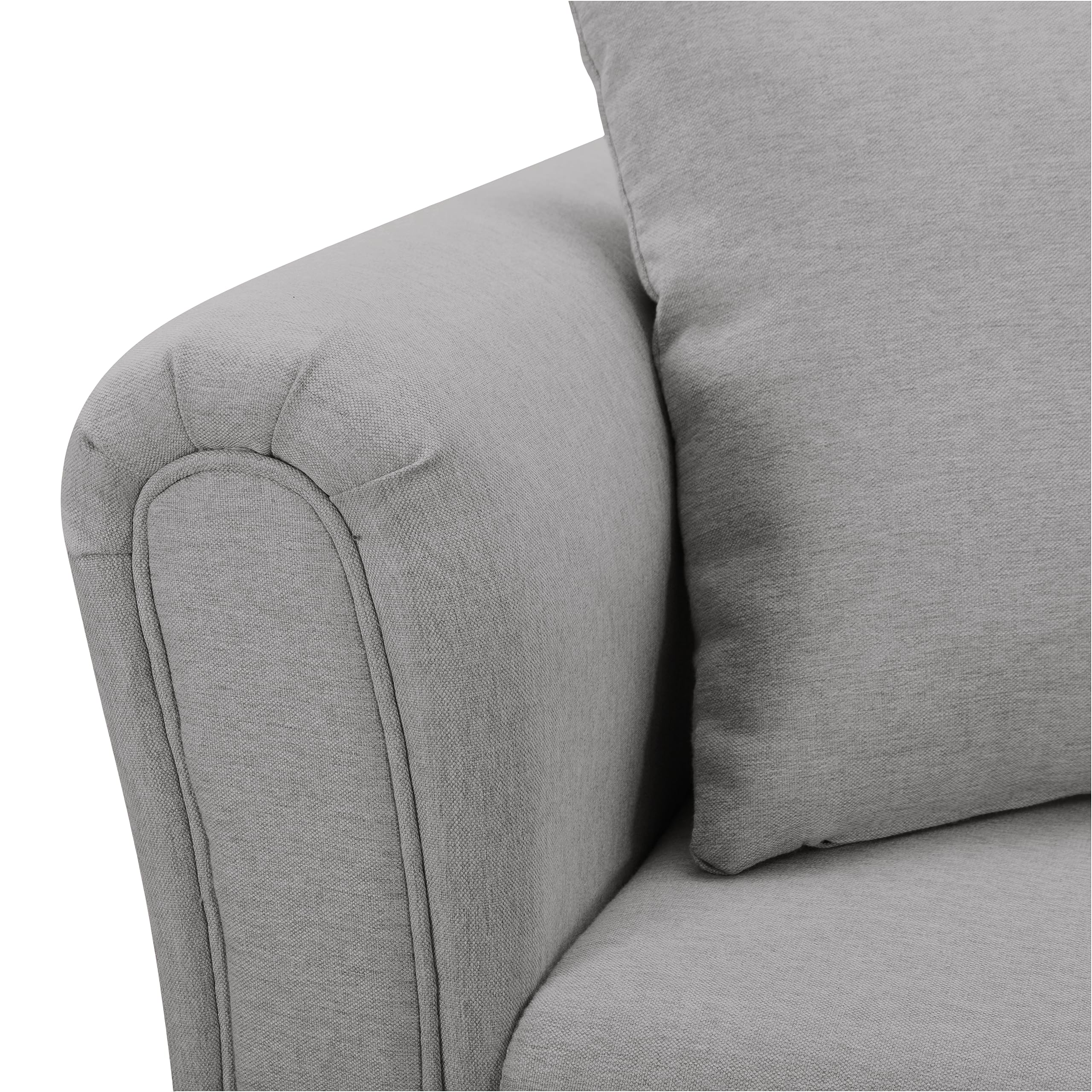 LCH 81.5” Loveseat Sofa, Mid Century Modern Linen Fabric 3-Seater Love Seat Couch with Curved Armrest for Living Room, Bedroom, Apartment and Small Space (Light Grey)