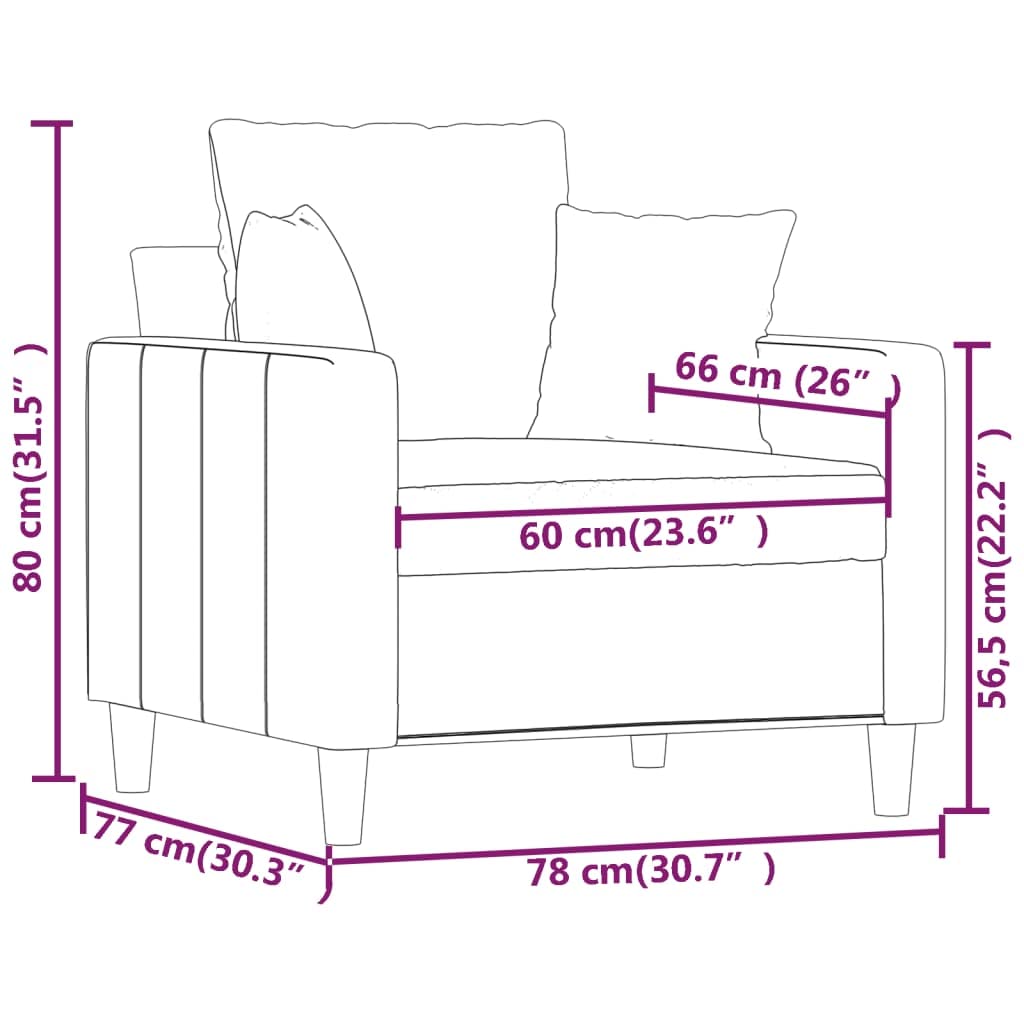 WHOPBXGAD Sofa Chair,Living Room Sofas, upholstered Sofas for Living Rooms, bedrooms, Offices and Apartments,Light Gray 23.6" Velvet