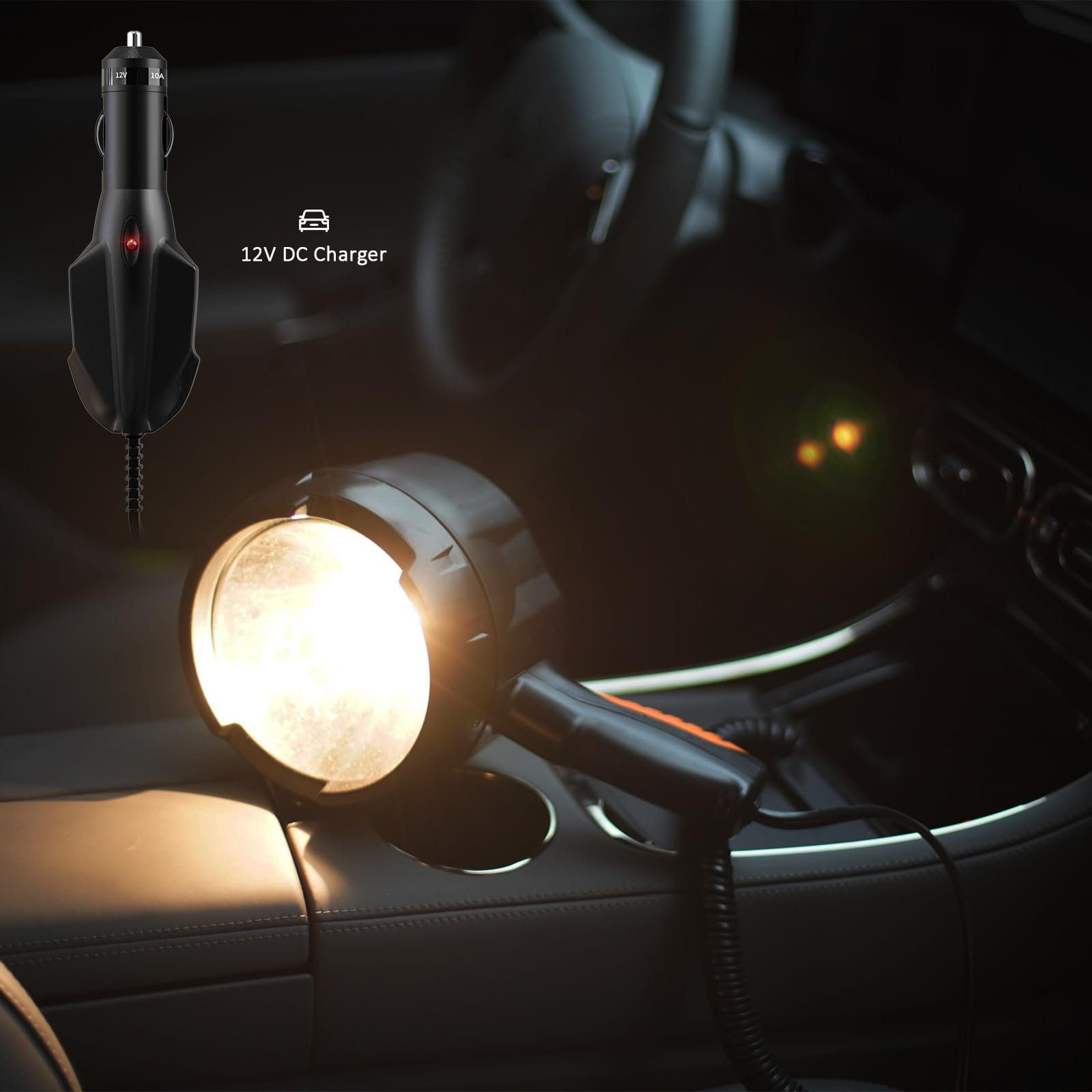 Handheld Spotlight 1500 Lumens 12V Plug Spot Light LED for Boat Camping Flashlight Hunting Spotlight Car Spotlight Marine Flashlight