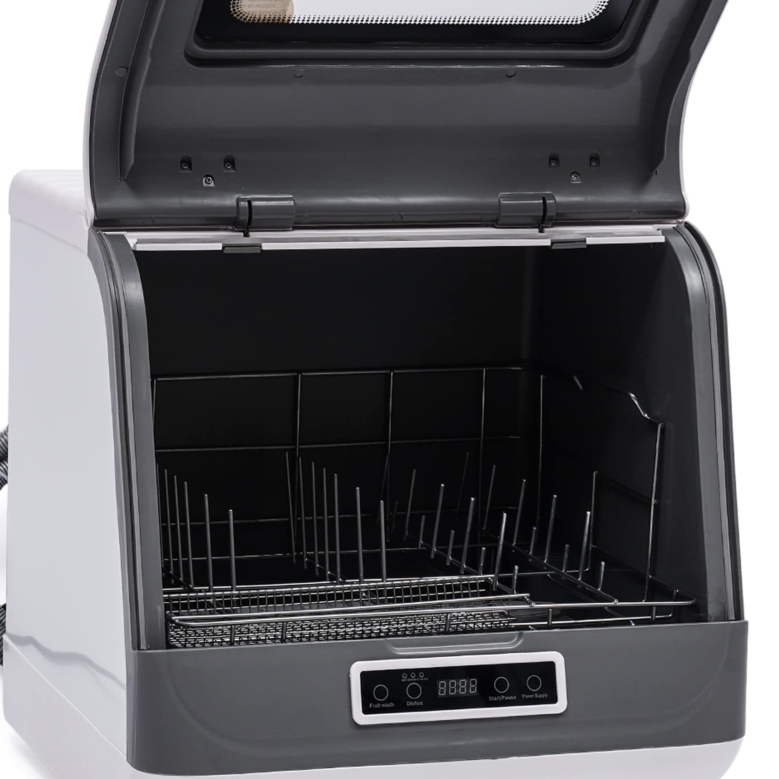 White Countertop Dishwasher Portable Kitchen Mini Dishwasher No Installation Dish Washer 1200W Smart Dish Washing Machine Home for Apartments Dorms RV