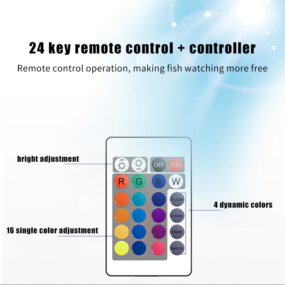 SOAMOEU Set of 4 RGB Color Changing Spotlights, Pond Lights LED Underwater Fountain Lights, IP68 Waterproof Diving Lights, Brightness, Color Changing Speed Adjustable, Base with Suction Cup
