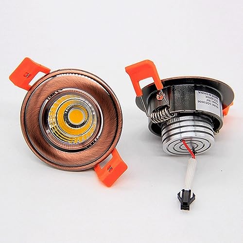 DAKWA 3W Spotlight Aluminum Metal COB Recessed Ceiling Light 3000K/4000K/6000K Selectable Daylight for Home (Size : 6500K White Light)