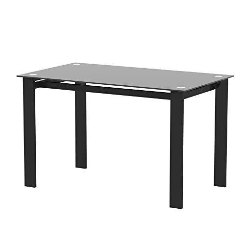 WOZNLA Room 7-Piece Classic Kitchen Dining Set-Rectangular Wood Table with 6 Chairs-Timeless Elegance for Family Gatherings, Black