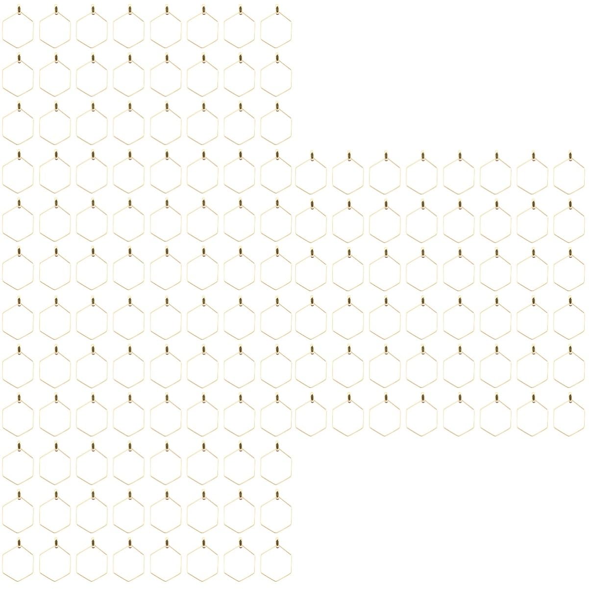VILLCASE 150 pcs Earrings Hanger Earrings Geometric Earring Charms Geometric Frame Pendants Earring Pendant Dangle Charms Earrings Wire Hoops Bag Backless Stainless Steel Connector