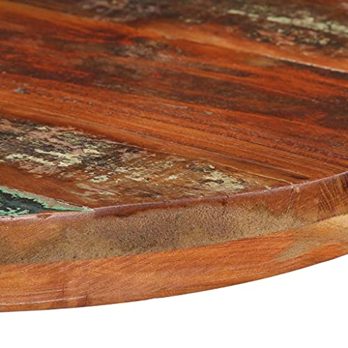 WHOPBXGAD Bistro Table Round,Wooden bar Table, Kitchen Table Suitable for Living Room, Dining Room, Bistro Table,Ø23.6"x29.5" Solid Reclaimed Wood