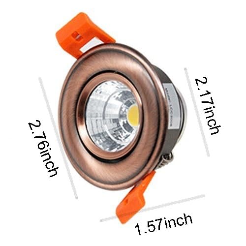 DAKWA 3W Spotlight Aluminum Metal COB Recessed Ceiling Light 3000K/4000K/6000K Selectable Daylight for Home (Size : 6500K White Light)