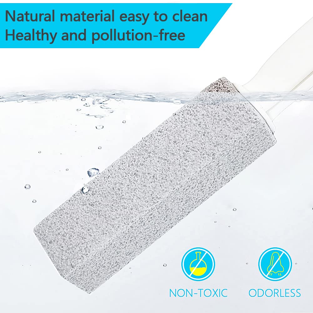 4TH Pumice Stone for Toilet Bowl Cleaning,Powerfully Remove Stubborn Stains： Limescale,Hard Water Ring,Calcium Buildup,Iron,Rust